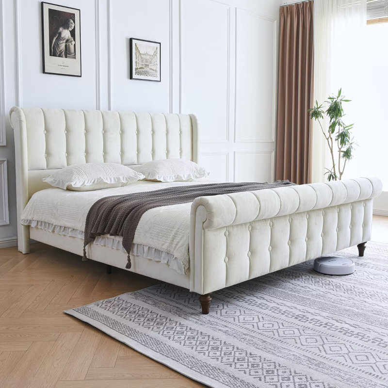 Alcott Hill® Chabak Artisan Crafted King Sleigh Bed - Hand Alcott Hill® Chabak Artisan Crafted King Sleigh Bed - Hand